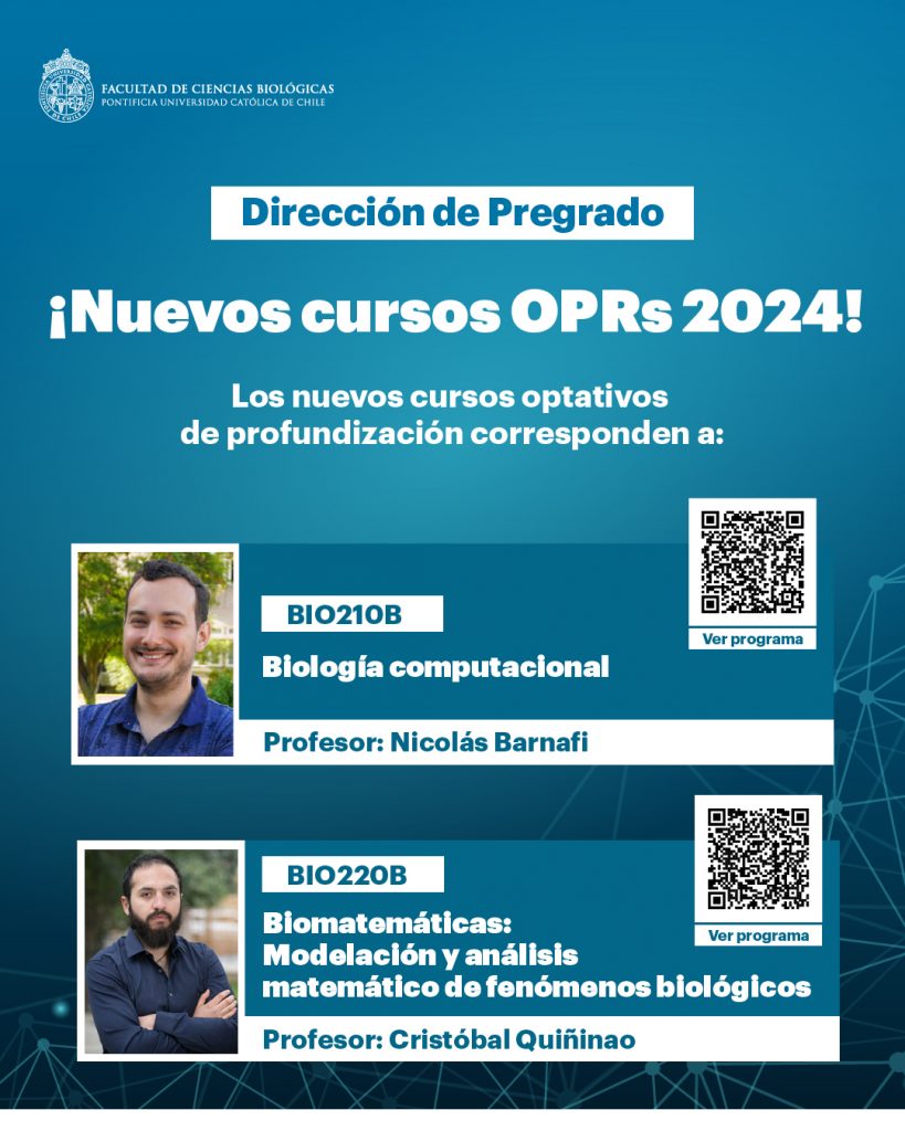 ¡Nuevos cursos OPRs 2024! - Programas de Pregrado Ciencias Biológicas UC